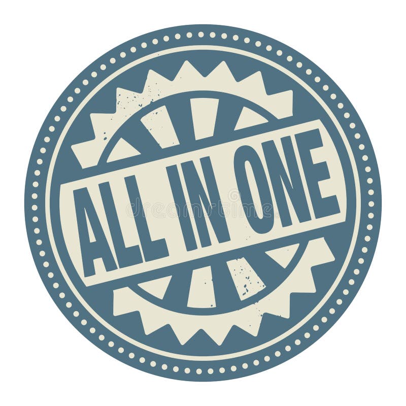 Abstract Stamp or Label with the Text All in One Written Inside Stock ...