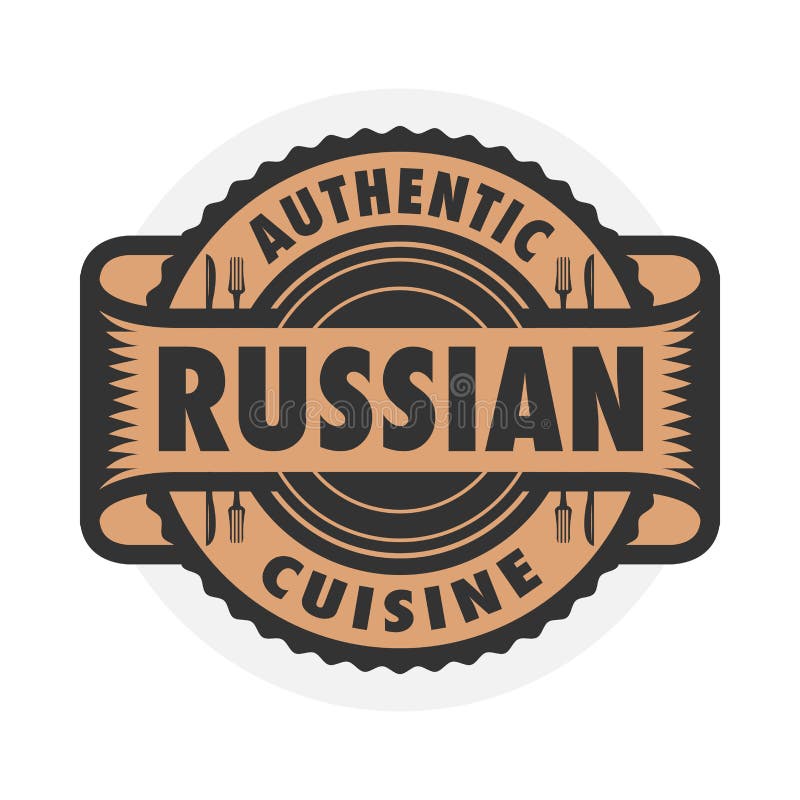 Abstract Stamp or Label with the Text Authentic Russian Cuisine Stock ...