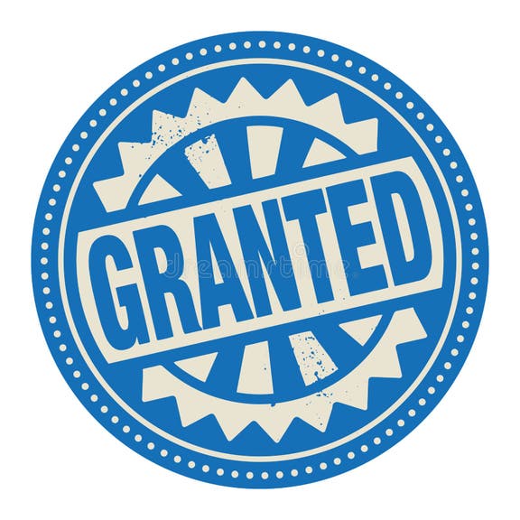 Abstract Stamp or Label with the Text Granted Written Inside Stock ...