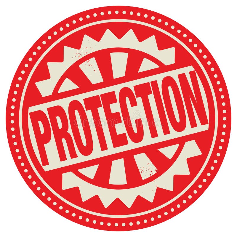 Abstract Stamp or Label with the Text Protection Written Inside Stock ...