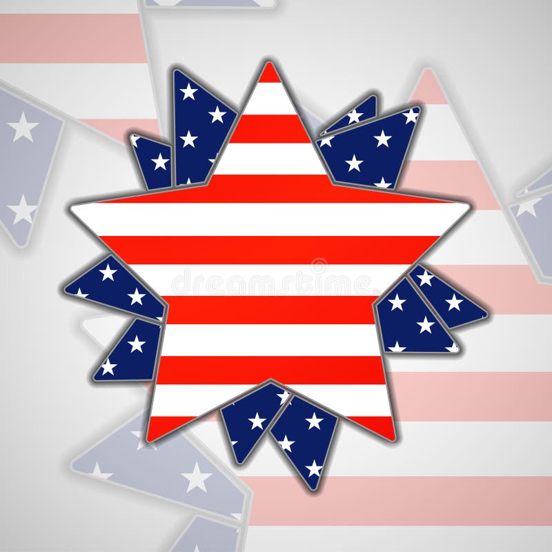 The Abstract Star with American Flag Stock Vector - Illustration of ...