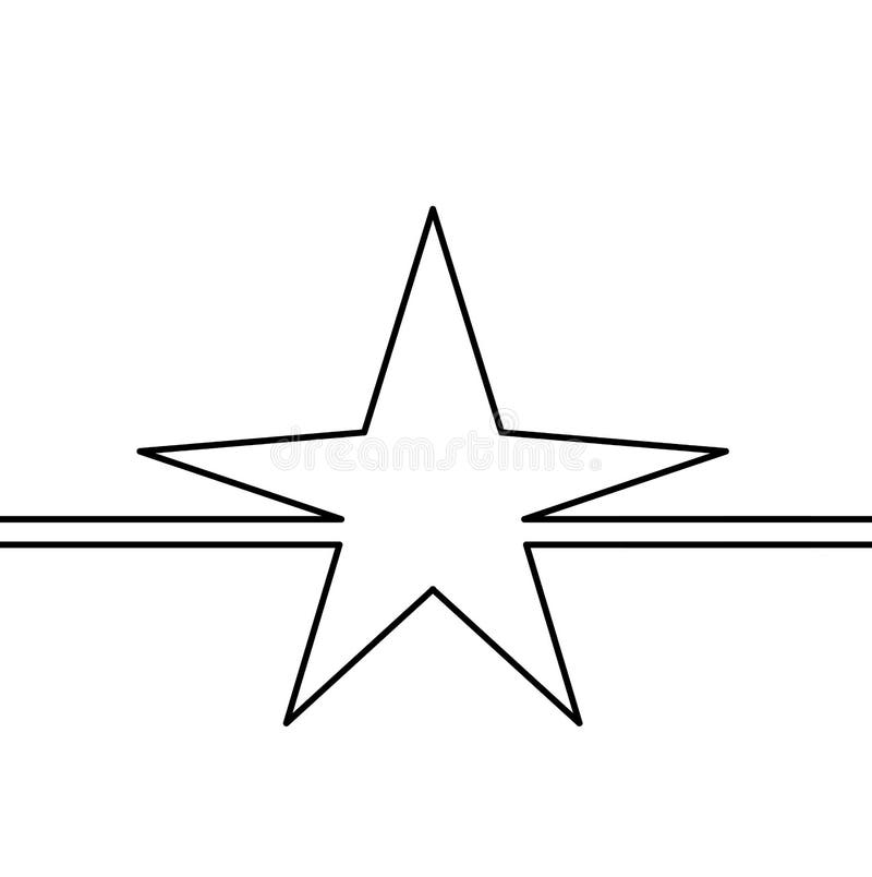 Abstract Star As Line Drawing on White Stock Vector - Illustration of ...
