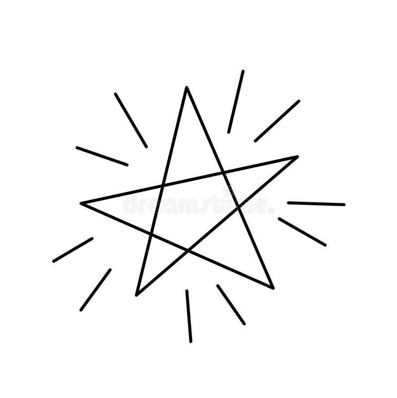 Abstract Star As Line Drawing on White Stock Vector - Illustration of ...