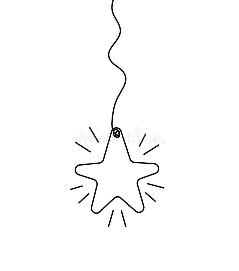 Abstract Star As Line Drawing on White Stock Vector - Illustration of ...