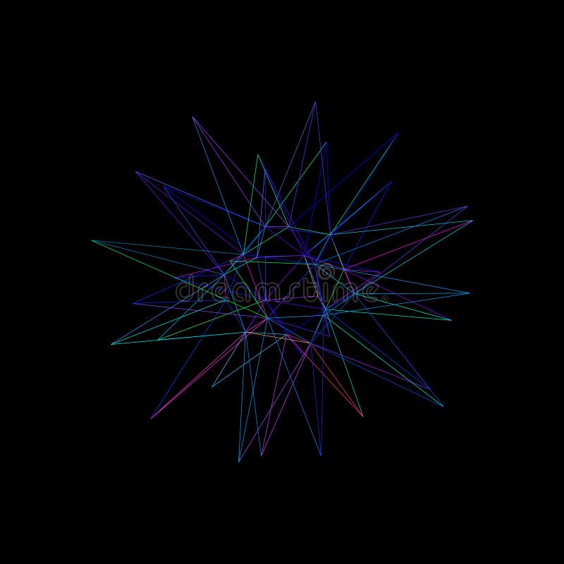 Abstract Star.3d Framework Sphere from Lines. Vector Outline Ill Stock ...