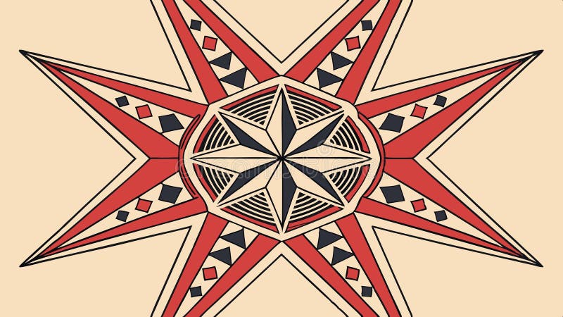 Abstract Star Design with Geometric Patterns Radiating Effect Vector ...