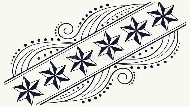 Star and Dot Pattern Border, Decorative Frame, Abstract Design, Modern ...