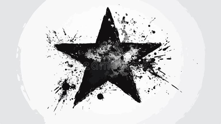Abstract Star Ink Texture Vector Illustration Isolated on White ...