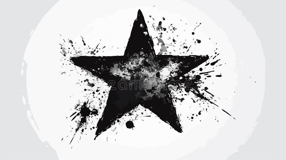Abstract Star Ink Texture Vector Illustration Isolated on White ...