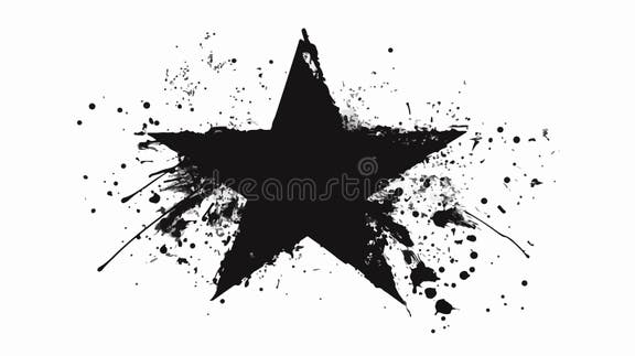 Abstract Star Ink Texture Vector Illustration Isolated on White ...