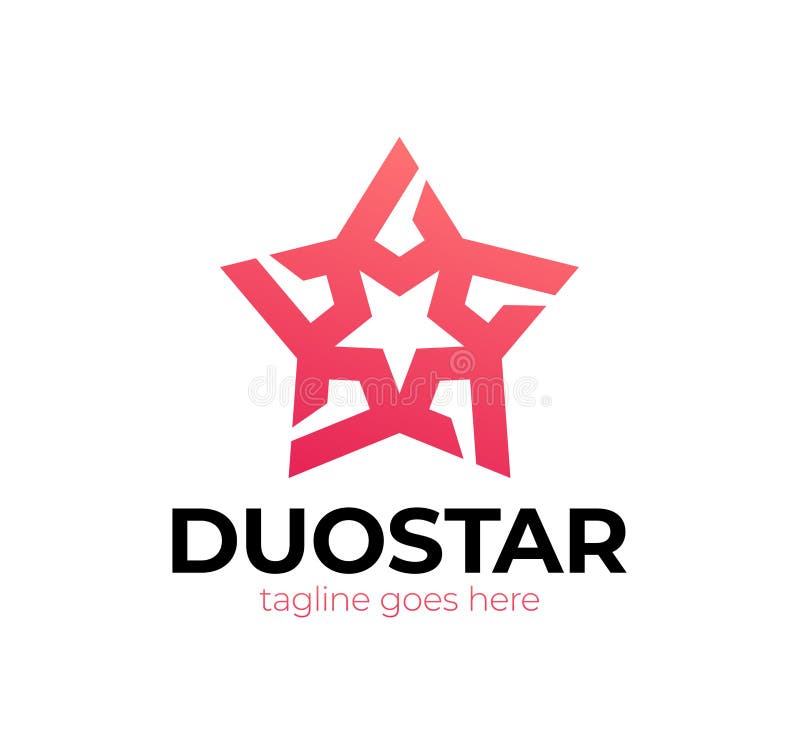 Abstract Star Logo Icon Design Template Elements. Double Two Star ...