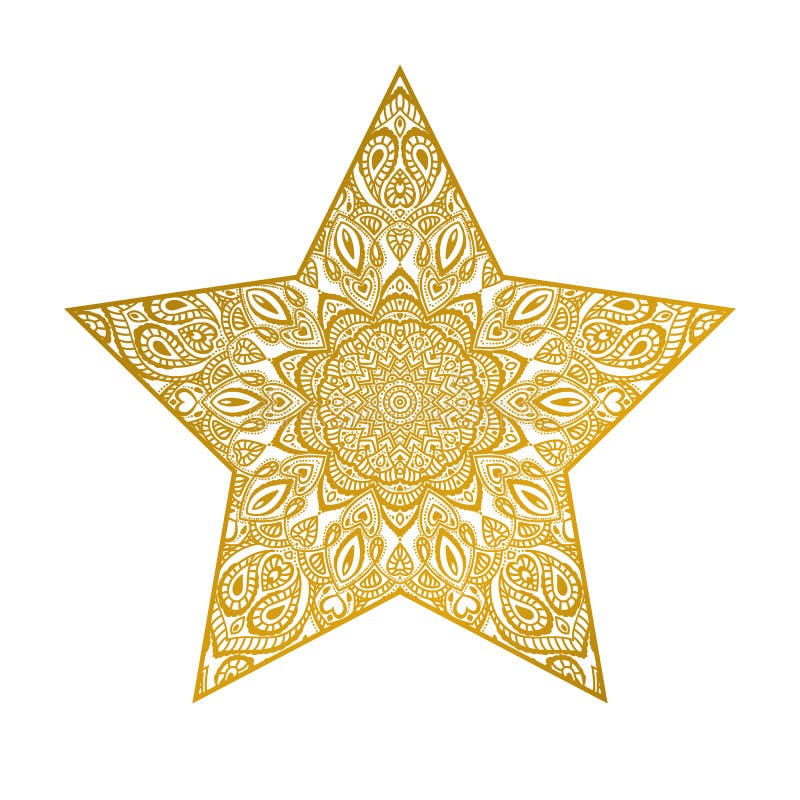 Abstract Star. Mandala Ornate. Stock Vector - Illustration of curly ...