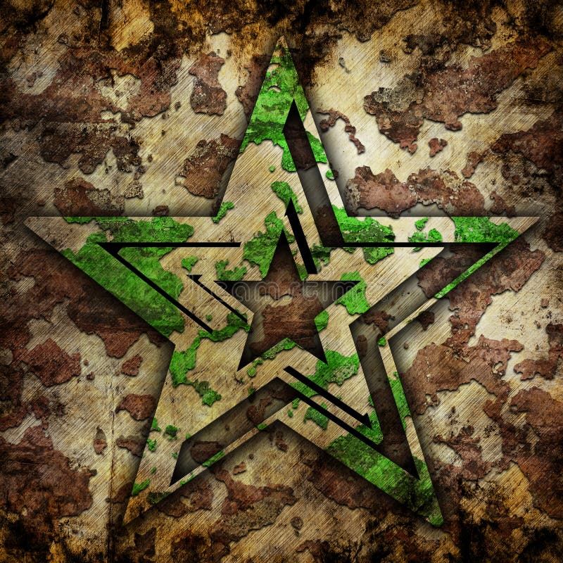 Abstract Star on Military Background Stock Illustration - Illustration ...