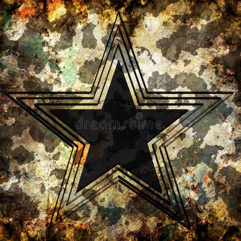 Abstract Star on Military Background Stock Illustration - Illustration ...