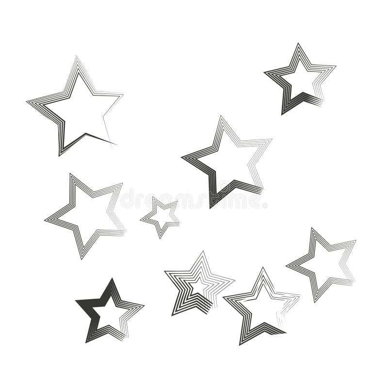 Abstract Star Pattern. Distorted Outline Stars. Gray Grunge Texture ...