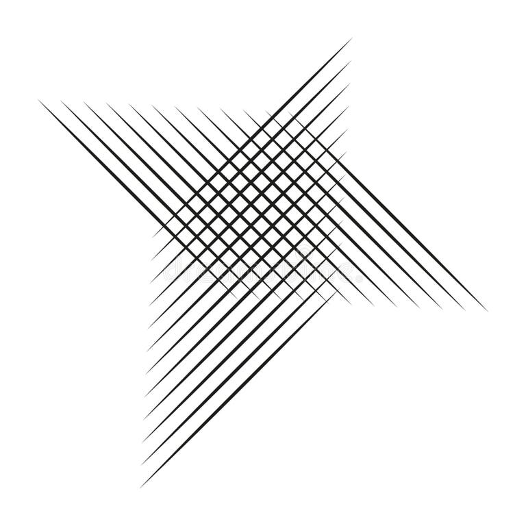Abstract Star Shape. Black Intersecting Lines. Geometric Design. White ...
