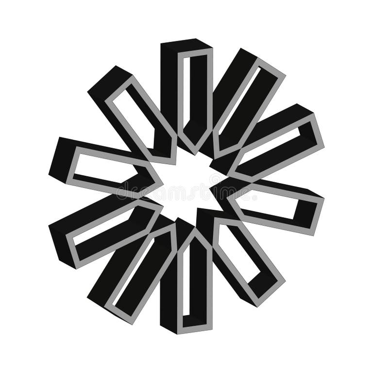 Abstract Star Shape. Geometric Radial Pattern. Three Dimensional ...