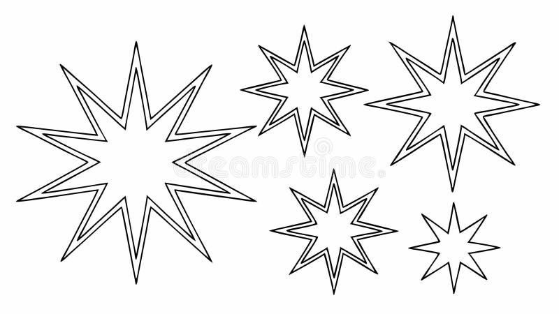 Abstract Star Shapes Set Illustration, Vector Design Generative AI ...