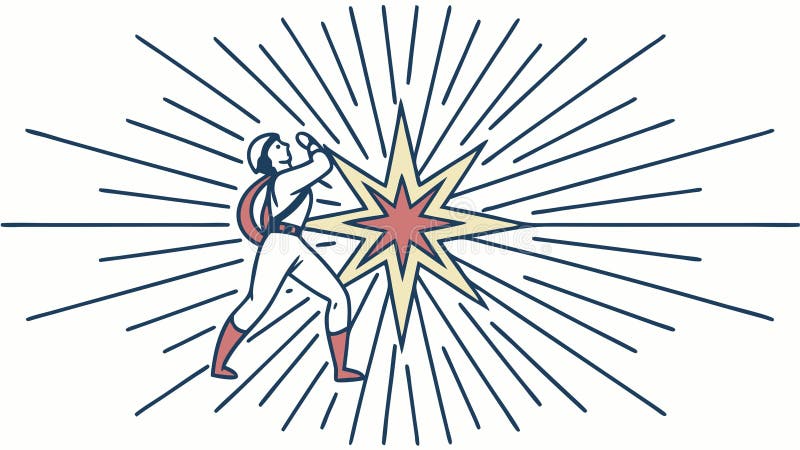 Abstract Starburst with Dynamic Human Figures Impact, Vector Design ...