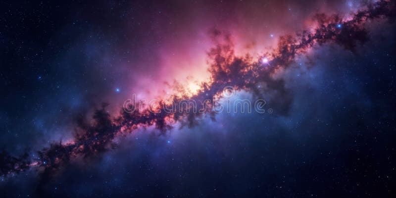 Abstract Starry Outer Space Background. Colorful Glowing Cosmic Field ...
