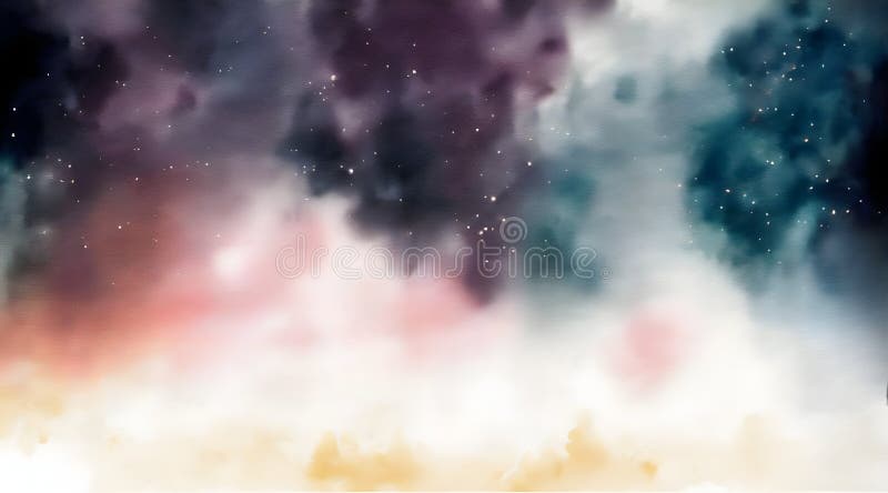 Abstract Starry Sky and Clouds Background Stock Illustration ...