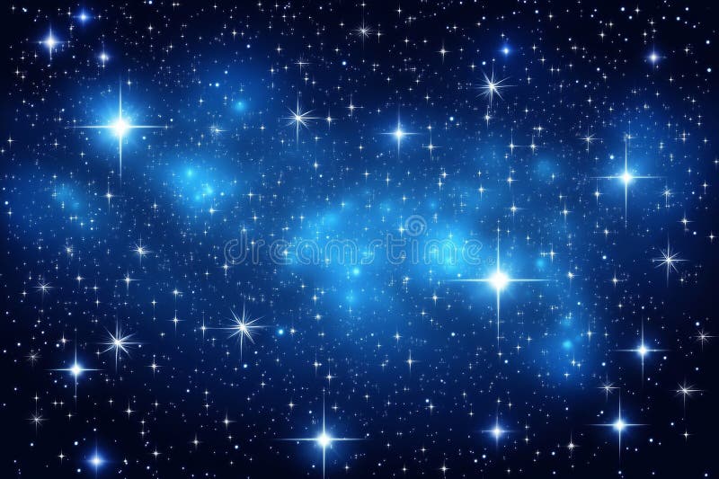 Abstract Starry Sky Texture, Deep Blue Expanse with Scattered Bright ...