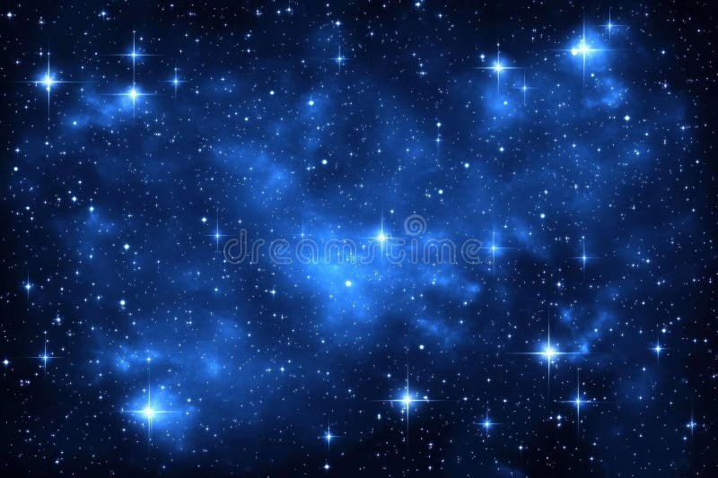 Abstract Starry Sky Texture, Deep Blue Expanse with Scattered Bright ...