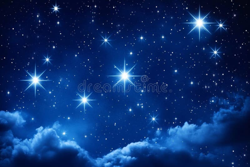 Abstract Starry Sky Texture, Deep Blue Expanse with Scattered Bright ...