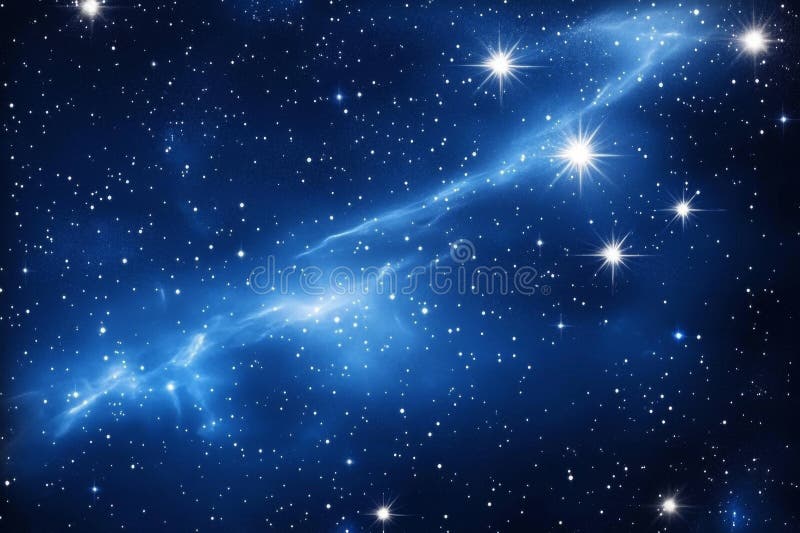 Abstract Starry Sky Texture, Deep Blue Expanse with Scattered Bright ...