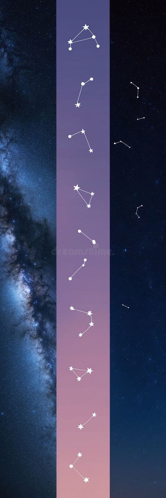 Abstract Starscape with Constellations Aligning Vertically Across the ...