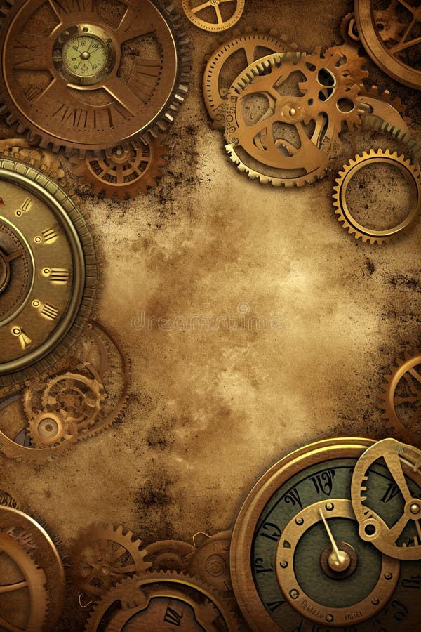 Abstract Steampunk Background Vertical Stock Illustration ...