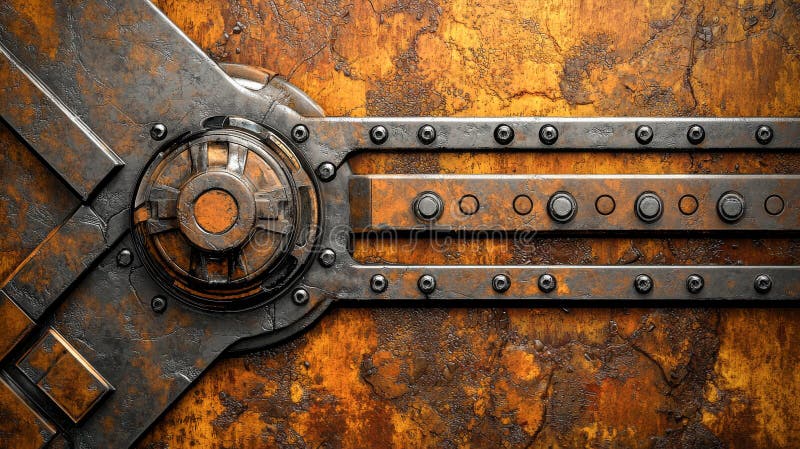 Abstract Steampunk Background with Intricate Metallic Textures and ...