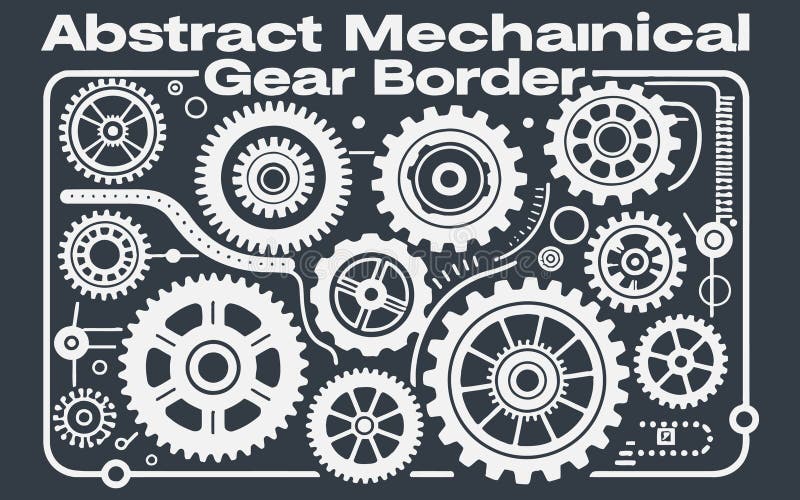 Abstract Steampunk Machine Parts Border Stock Vector - Illustration of ...