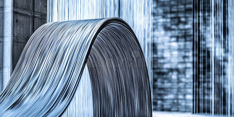Abstract Steel Coil Wave Architectural Design Modern Industrial ...
