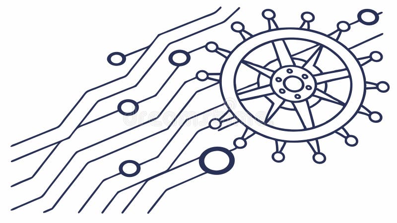 Abstract Steering Wheel Tech, Navigation Control Vector, Vector Design ...