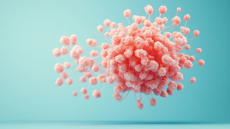 Abstract Stem Cell Cluster on Light Blue Background - Symbolizing ...