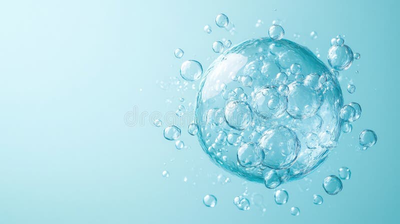 Abstract Stem Cell Cluster on Light Blue Background - Symbolizing ...