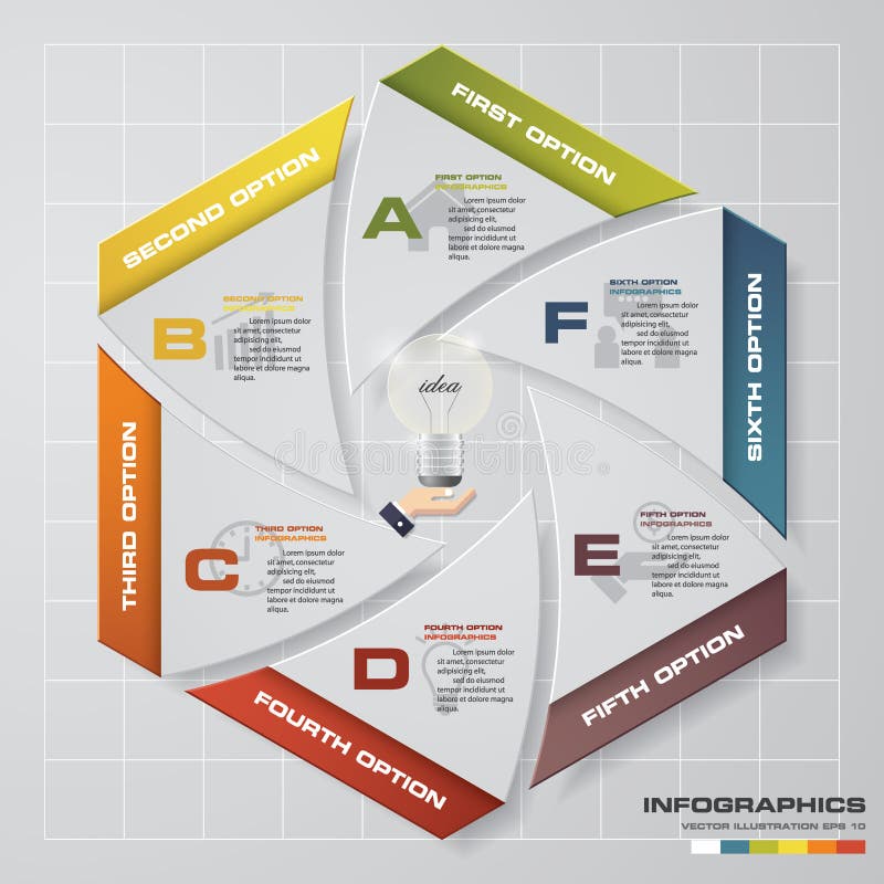 Abstract 6 Steps in Blade Shape Template/graphic or Website Layout ...