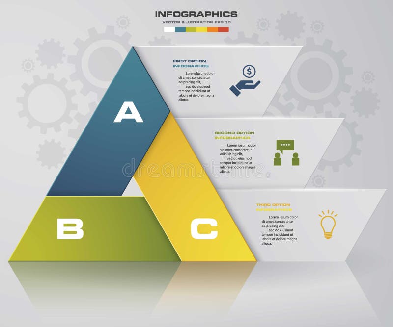 Abstract 3 Steps Chart in Triangle Shape with Clean Banners Template ...