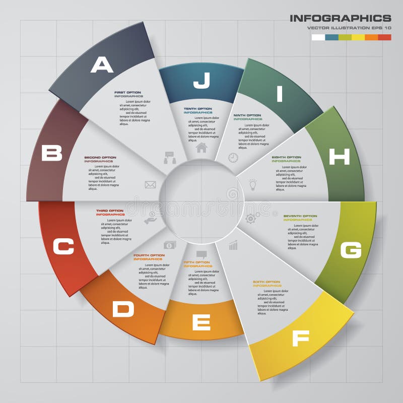 Abstract 10 Steps Circle/wheel Infographis Elements.Vector Illustration ...