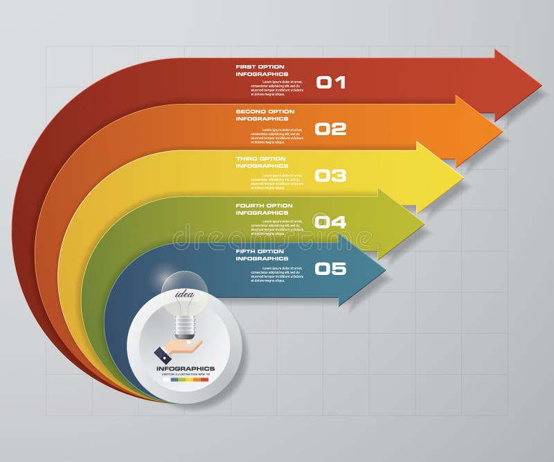 Abstract 5 Steps Infographis Element with Arrow Shape and 5 Steps ...