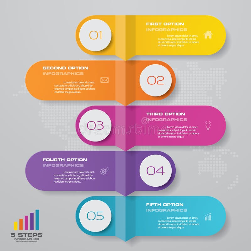 Abstract 5 Steps Presentation Chart Infographics Element. Stock Vector ...