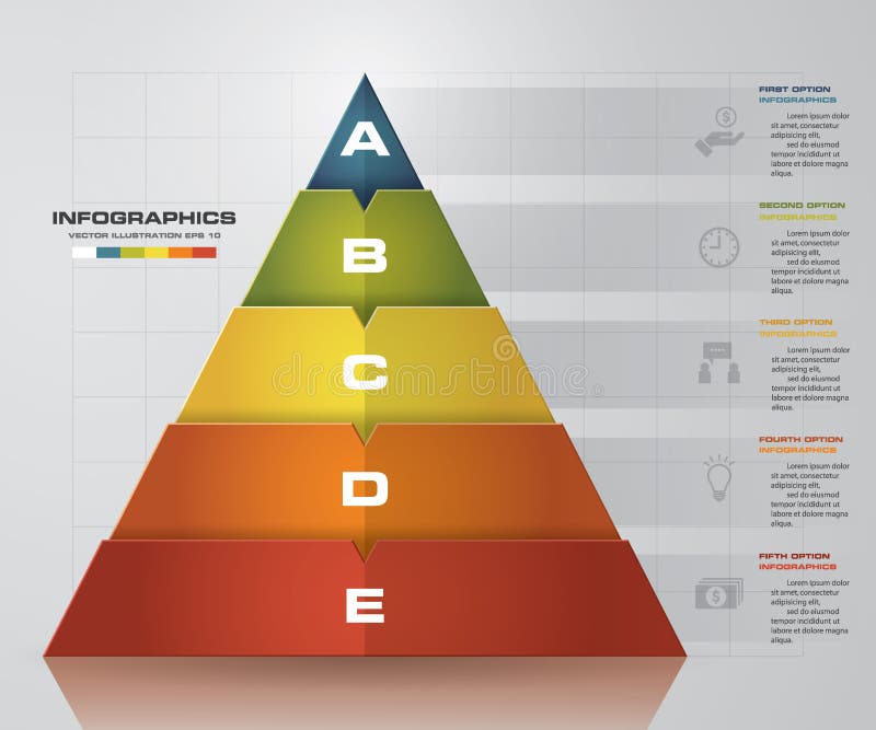Abstract 5 Steps Pyramid Shape Layout. with Free Space for Sample Text ...