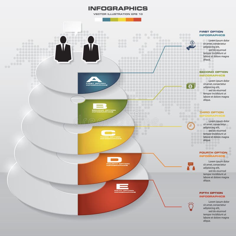 5 Steps Template for Presentation. Man Walking on Stairs Use for ...
