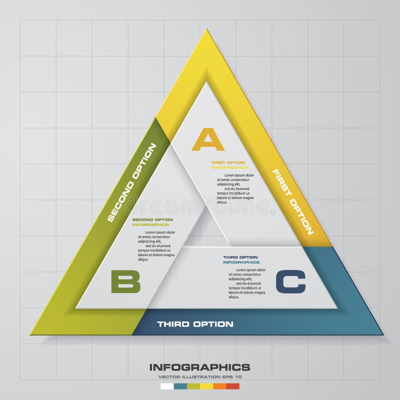 3 Steps Triangle Template Illustration Set Stock Vector - Illustration ...
