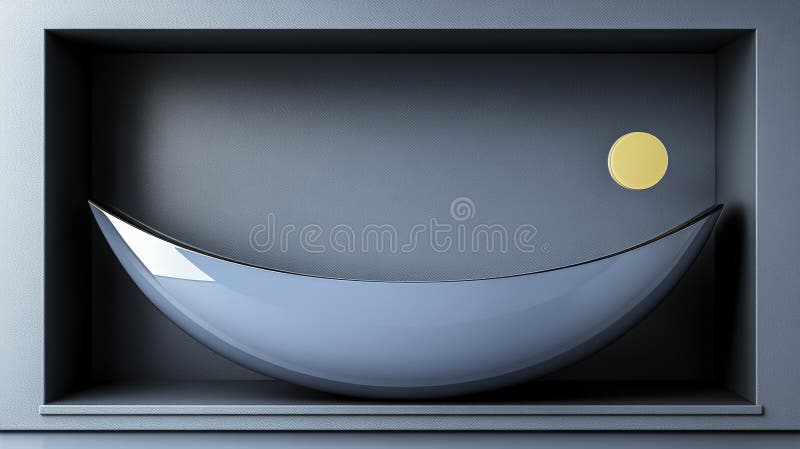 Abstract Still Life with a Blue, Crescent-shaped Object and a Yellow ...