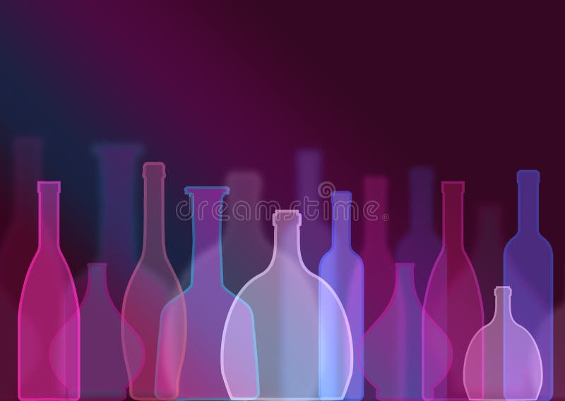 Abstract Still Life with Colorful Bottle Shapes, Party Background Stock ...
