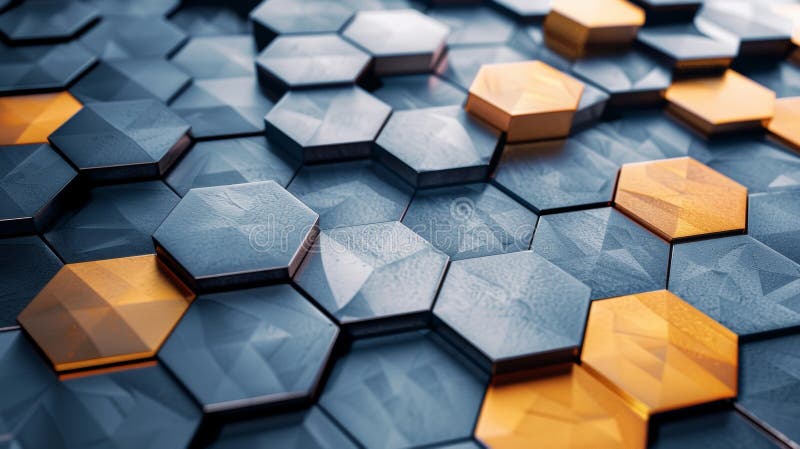An Abstract Still Life Featuring Overlapping Hexagons Arranged in a ...