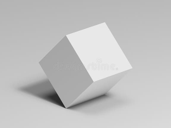 Abstract Still Life Installation, White Cube Stands on the Edge, 3 D ...