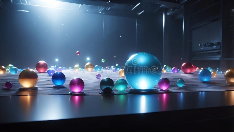 An Abstract Still Life with Metallic Spheres and Ai Generated Stock ...